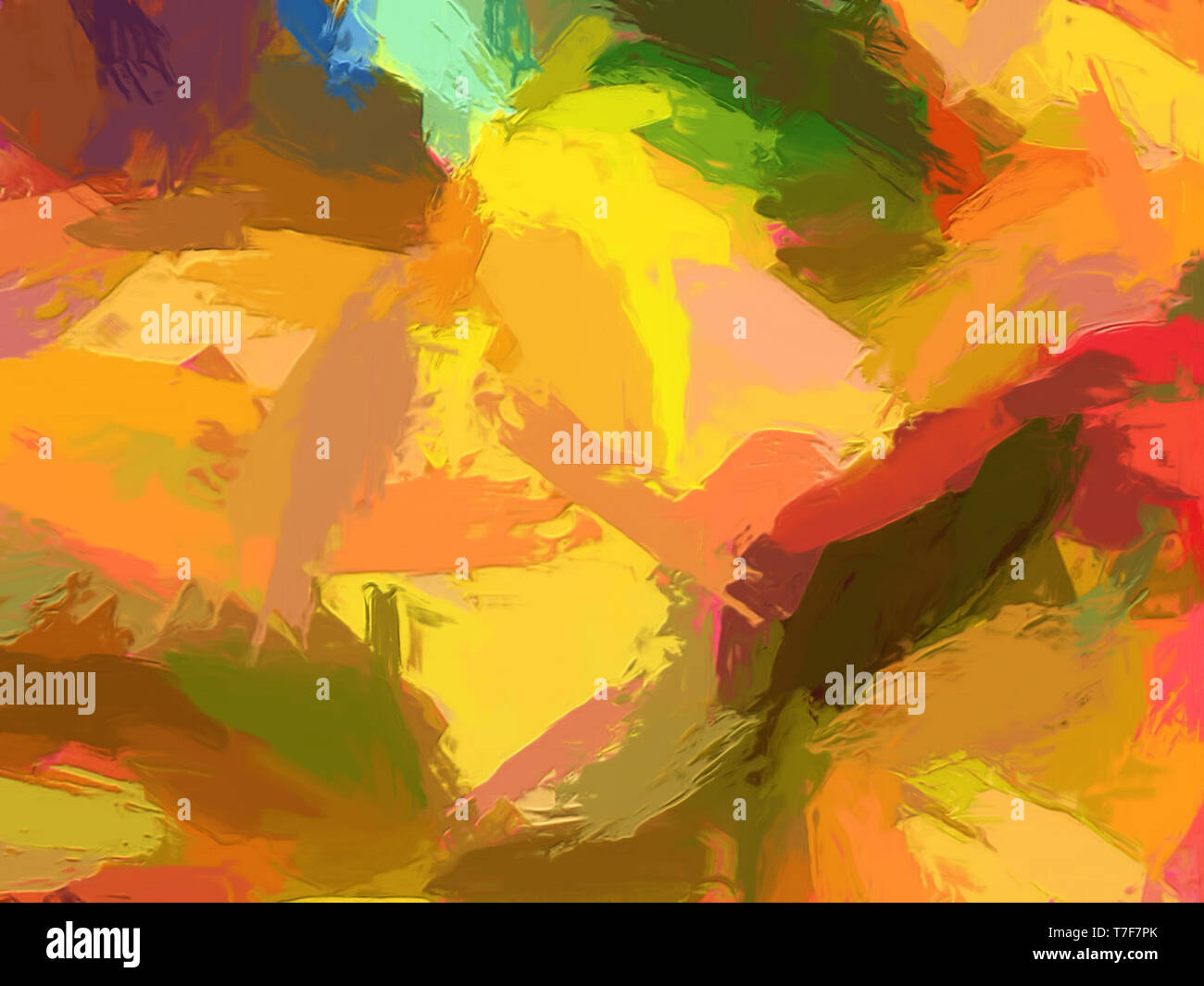 Wall art print decor. Impressionism style emotional oil painting spring ...