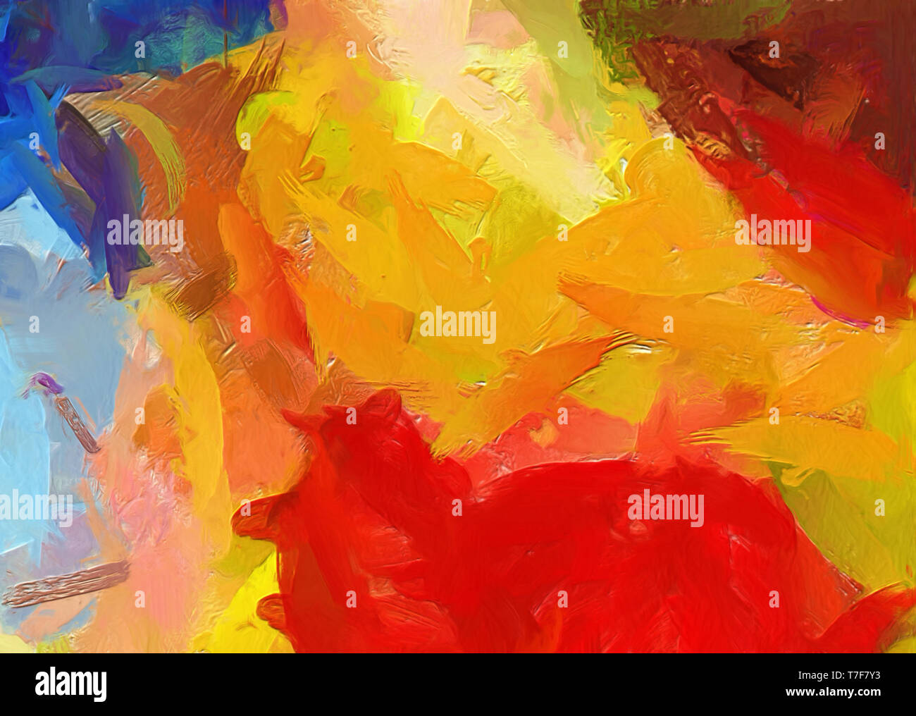 Wall art print decor. Impressionism style emotional oil painting spring ...