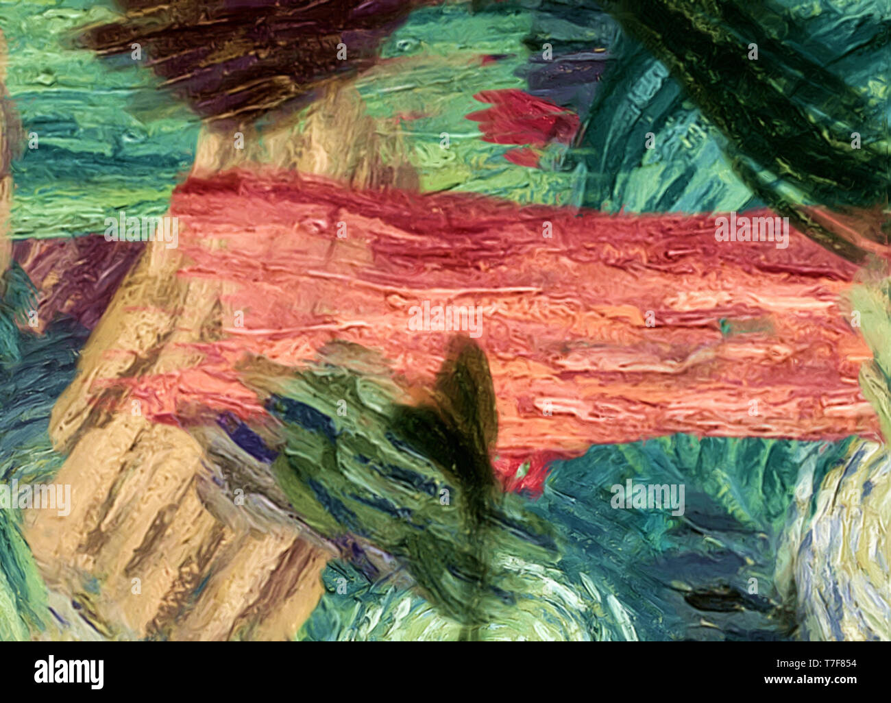 Wall art print decor. Impressionism style emotional oil painting spring ...