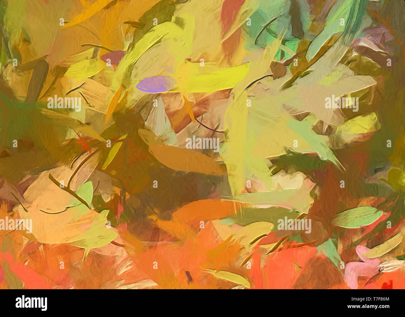 Wall art print decor. Impressionism style emotional oil painting spring ...