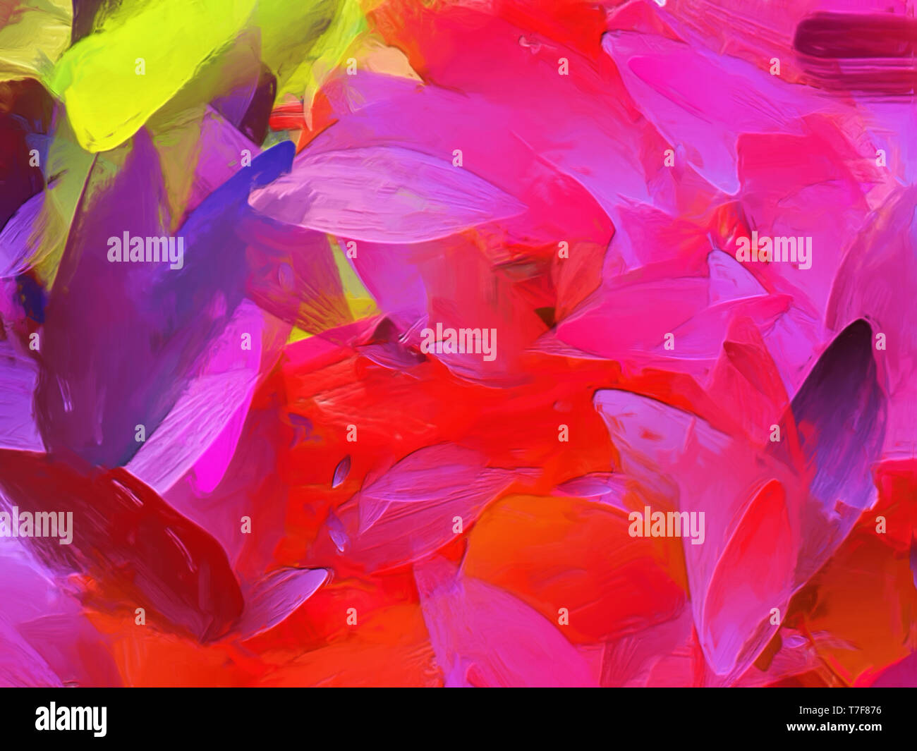 Wall art print decor. Impressionism style emotional oil painting spring ...