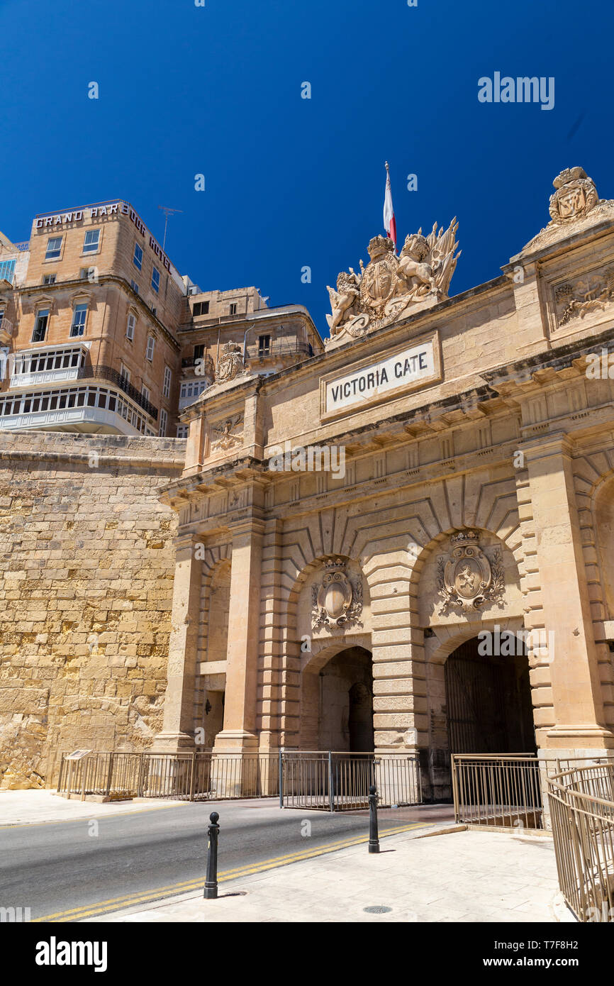 Malta, Malta, Valletta, Victoria Gate Stock Photo - Alamy