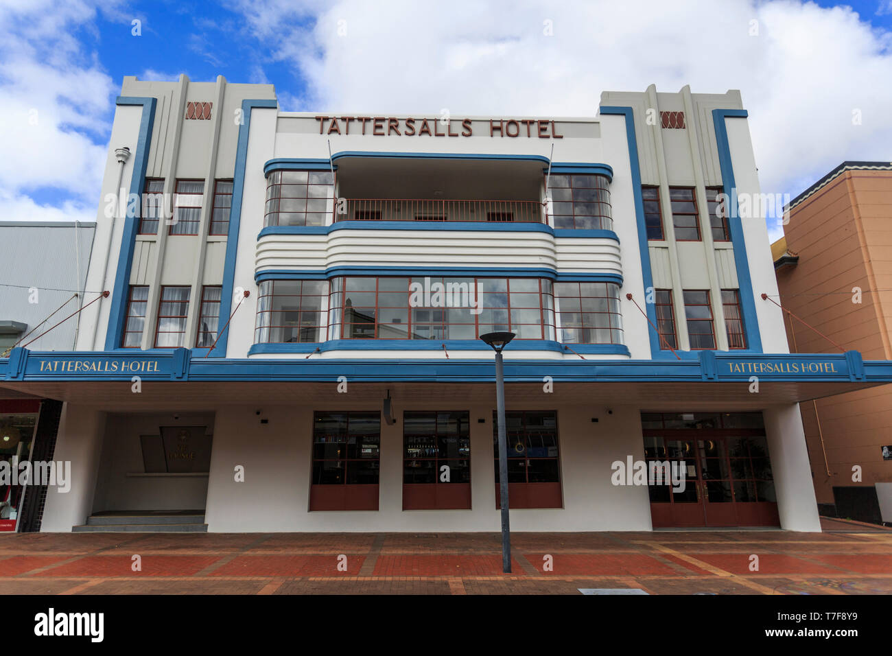 Facade of the heritage listed Hotel, established in 1854 and remodelled ...