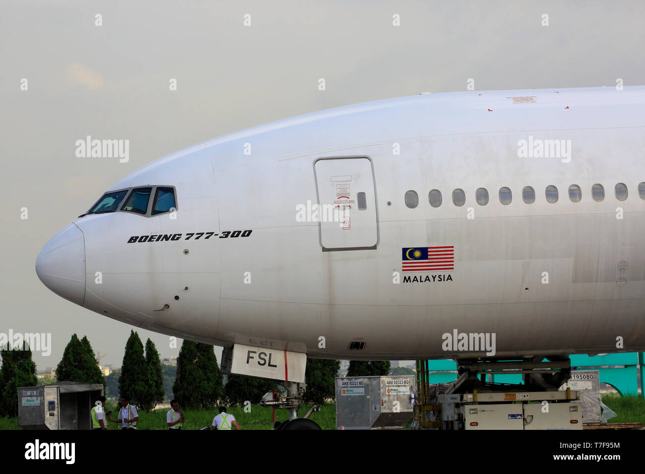 A Fly Global Boeing 777-300 ER aircraft at Hazrat Shahjalal Hazrat Shahjalal International ...