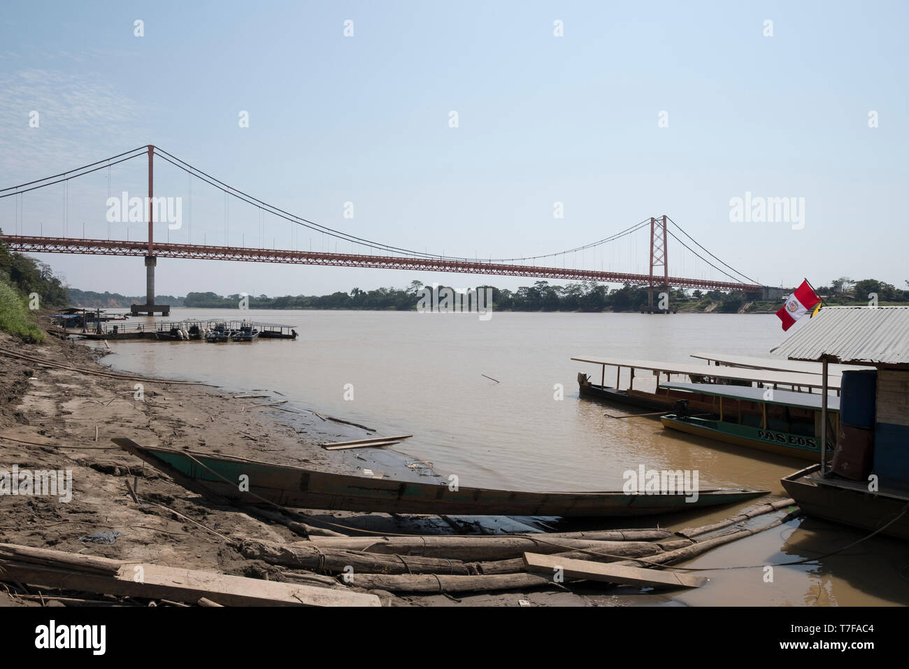 Billinghurst Bridge or Continental Bridge over Madre de Dios River senn ...