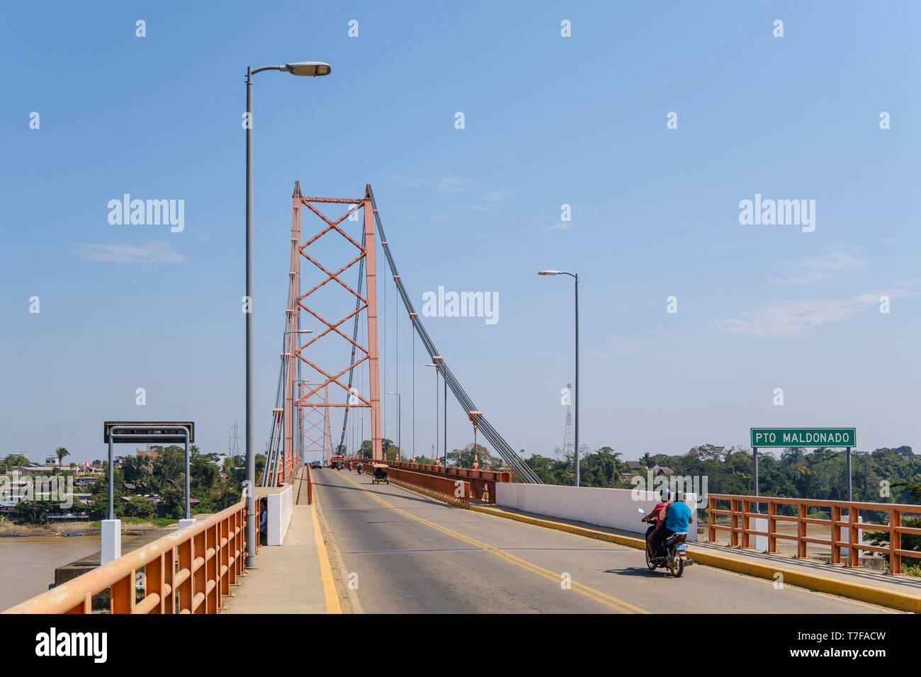 Puente Presidente Guillermo Billinghurst (also known as Continental Bridge) over Madre de Dios ...