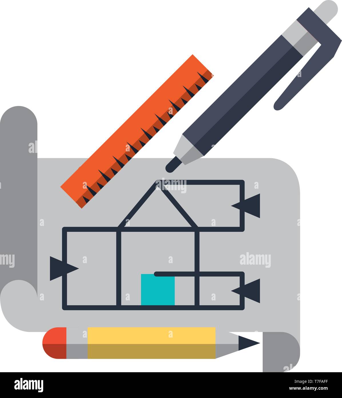 architecture work elements cartoon Stock Vector Image & Art - Alamy