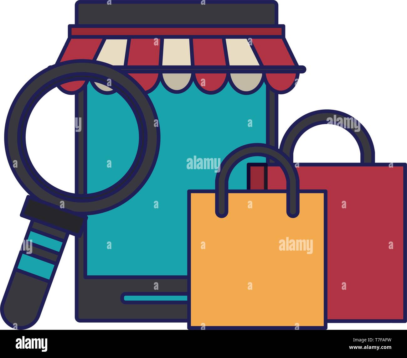 online shopping concept cartoon Stock Vector Image & Art - Alamy