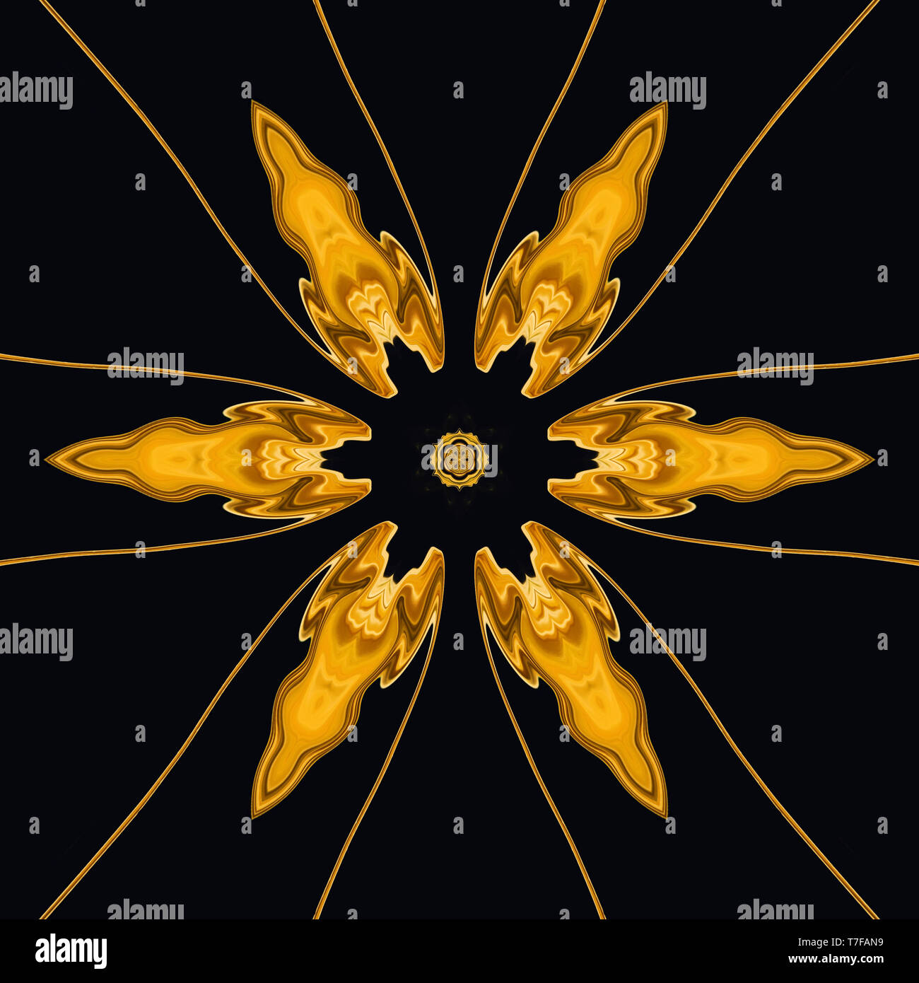 Abstract gold background. Fractal luxury art. Graphic painting golden ...