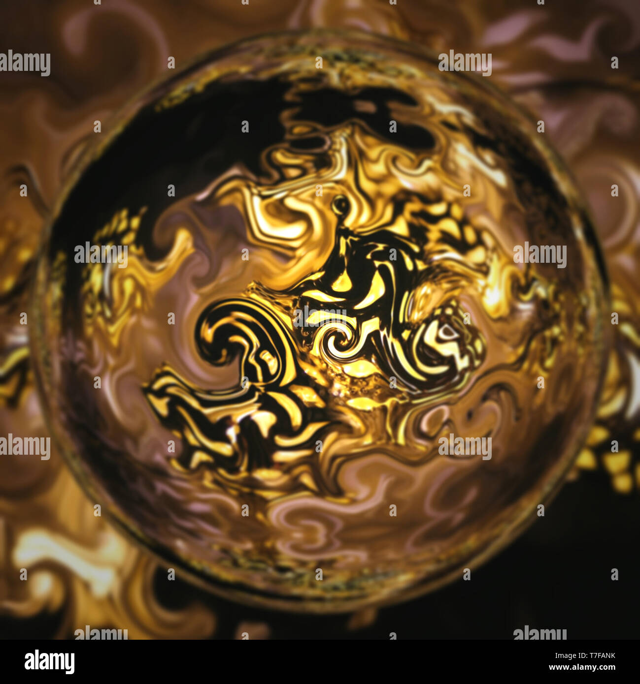 Abstract gold background. Fractal luxury art. Graphic painting golden ...
