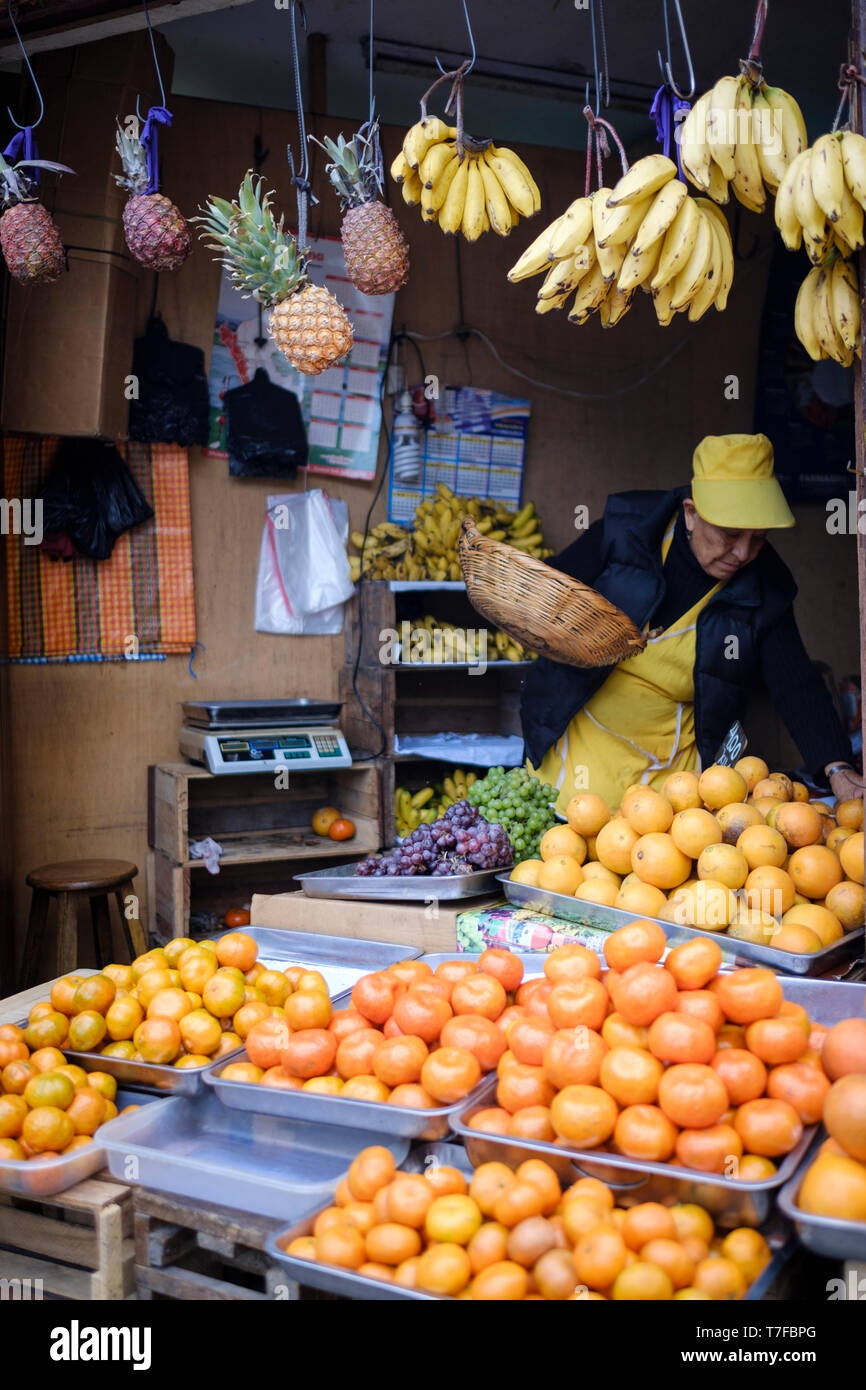 Orange and tangerine for sale at Food Market of Barranca, Peru Stock ...