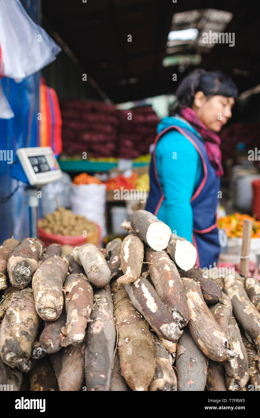 Popular Yucca at Food Market of Barranca, Peru Stock Photo - Alamy