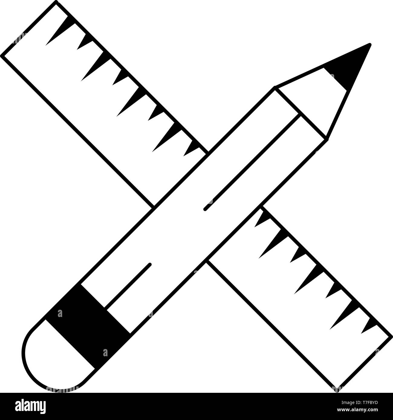 Cartoon wooden ruler Black and White Stock Photos & Images - Alamy