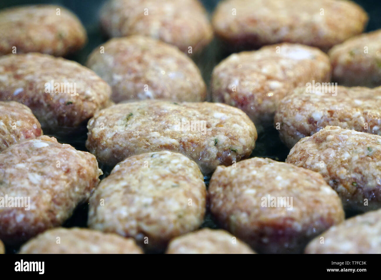 Meatballs cooking preparation at home close up Stock Photo - Alamy