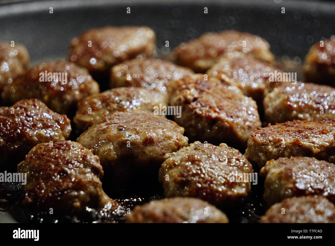 Meatballs cooking preparation at home close up Stock Photo - Alamy