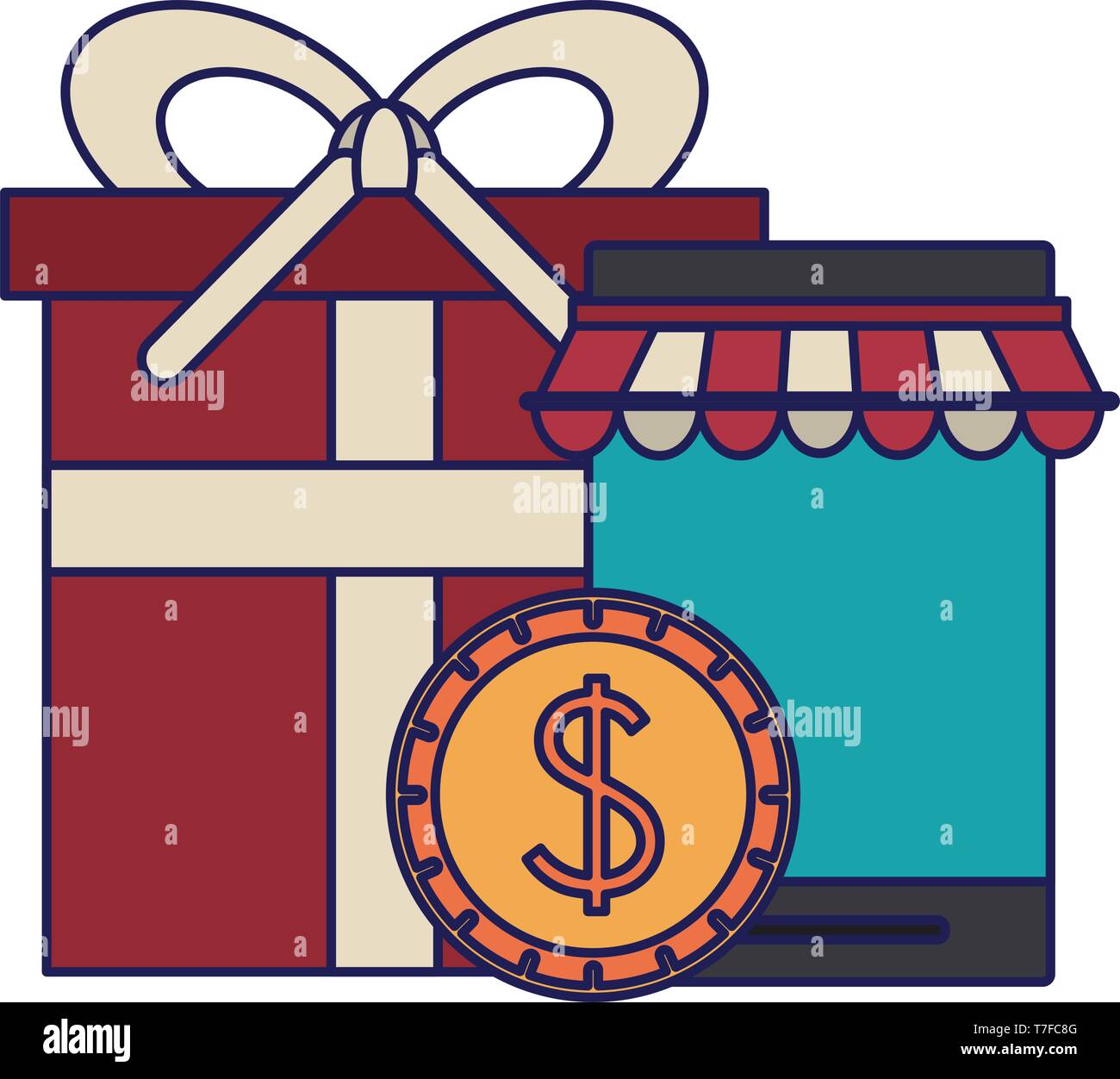 online shopping concept cartoon Stock Vector Image & Art - Alamy