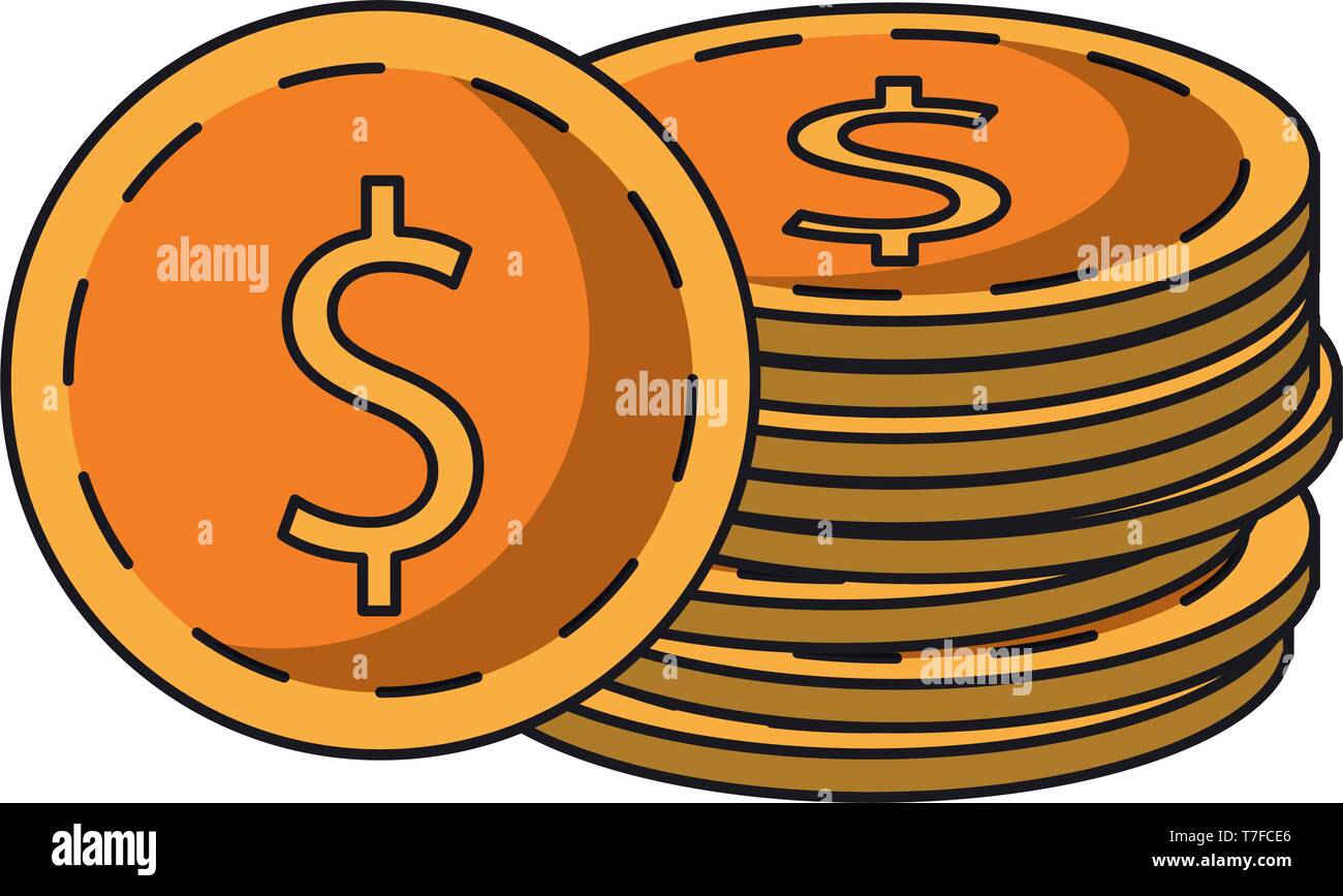 saving money coins cartoon Stock Vector Image & Art - Alamy