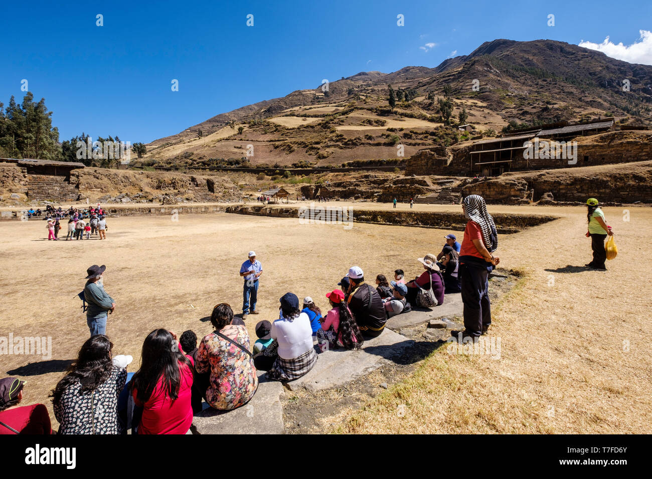 Guided tour on the Main Square of the archeological site of Chavín de ...
