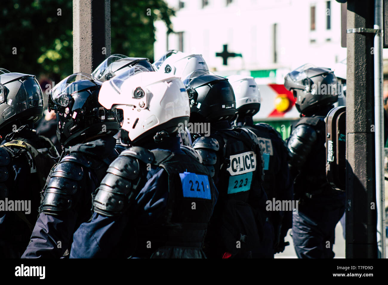 Paris France May 04, 2019 View of a riot squad of the French National ...
