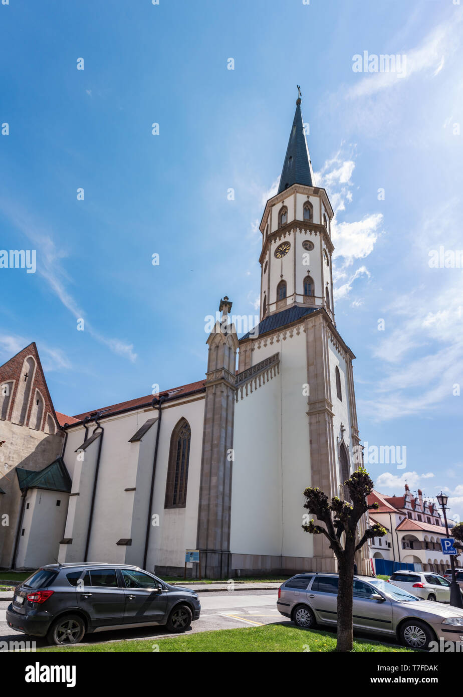 Basilica of St. James on Master Paul’s Square in Old town of Levoca ...
