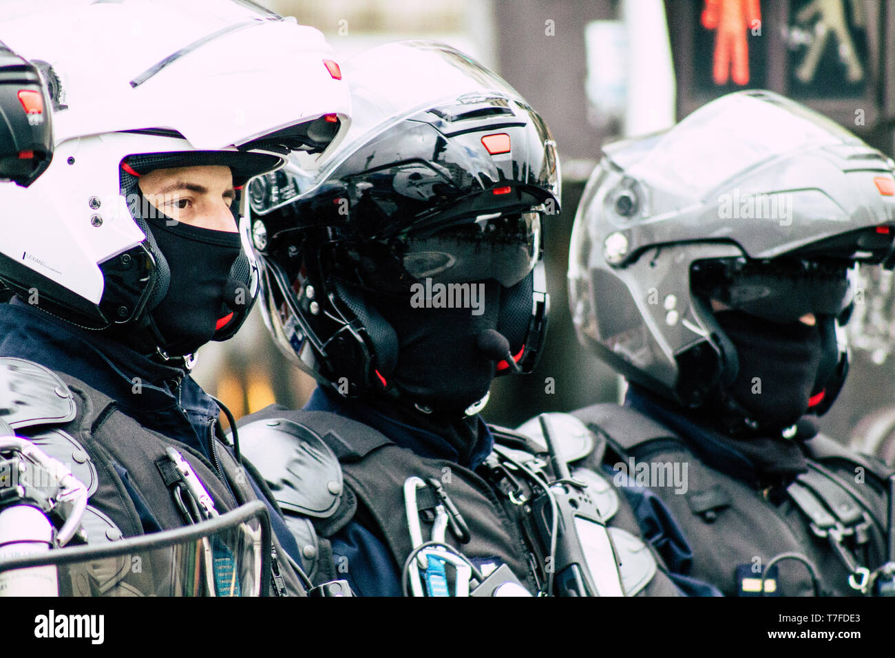 Paris France May 04, 2019 View of a riot squad of the French National ...