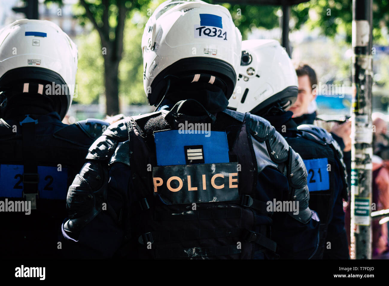 Paris France May 04, 2019 View of a riot squad of the French National ...