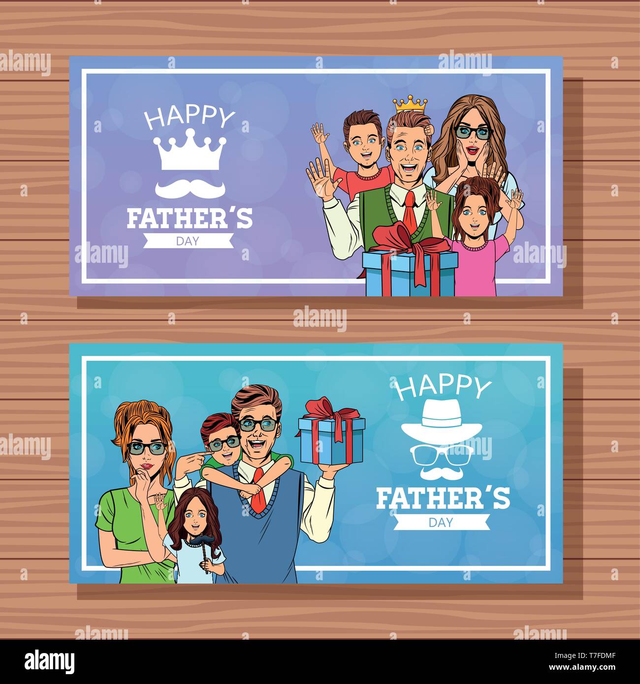 Happy fathers day banners cards Stock Vector Image & Art - Alamy