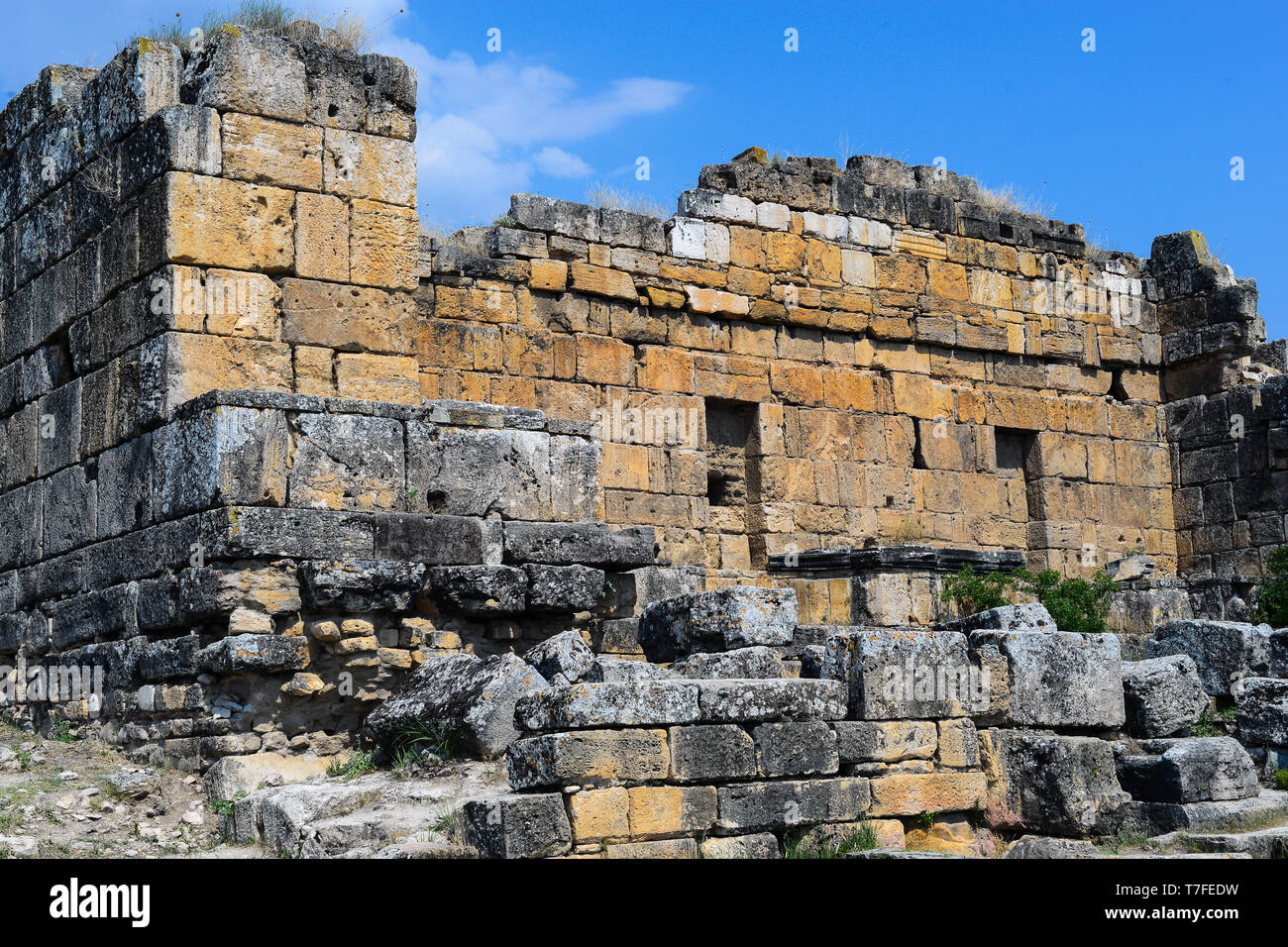 Pamukkale and Apollon temple in Denizli Turkey touristic destination ...