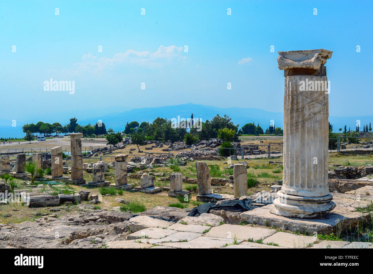 Pamukkale and Apollon temple in Denizli Turkey touristic destination ...