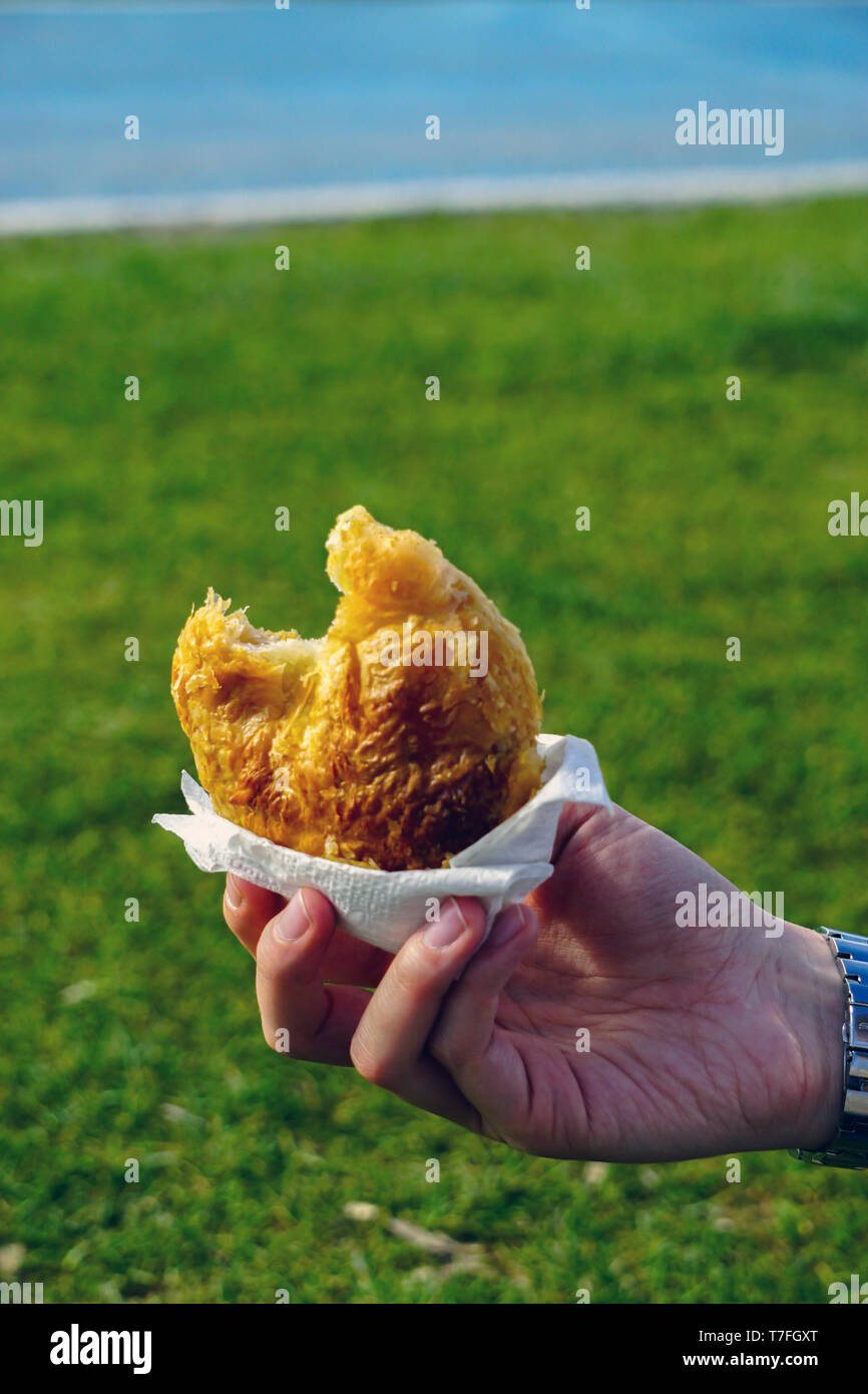 Traditional Smyrna Turkey pastry boyoz close up view Stock Photo - Alamy
