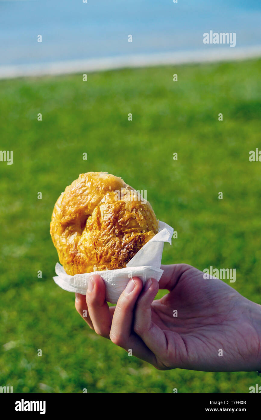 Traditional Smyrna Turkey pastry boyoz close up view Stock Photo - Alamy