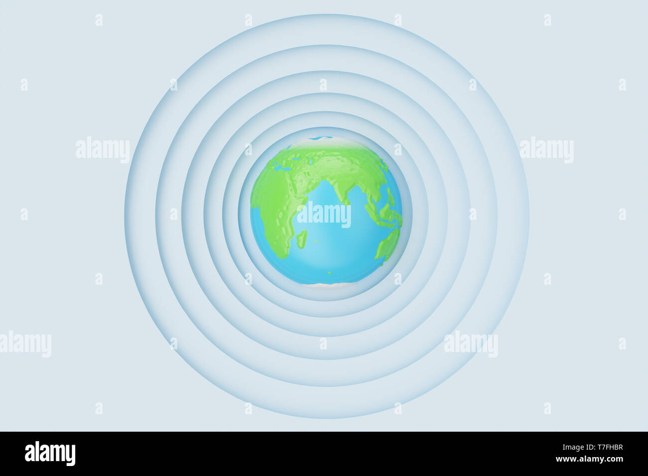 Abstract white paper cut circle shape background with Earth. White ...
