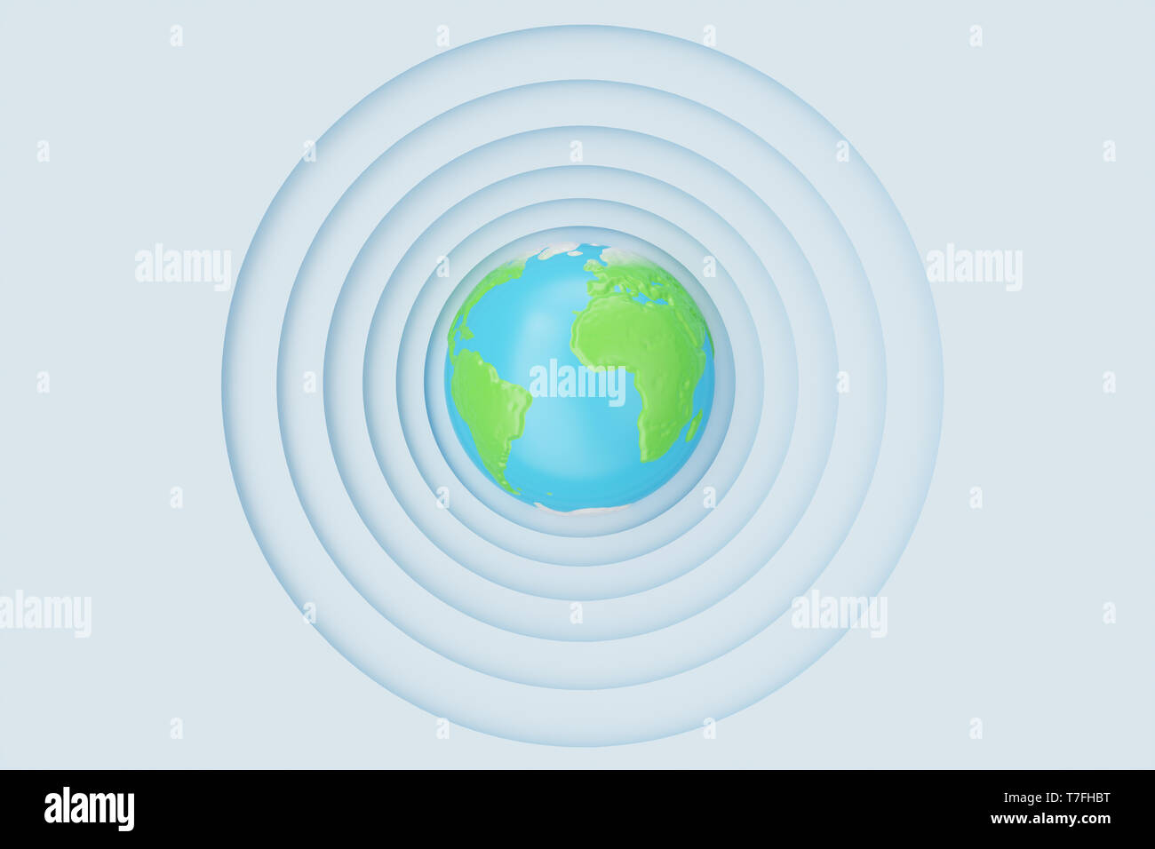 Abstract white paper cut circle shape background with Earth. White ...