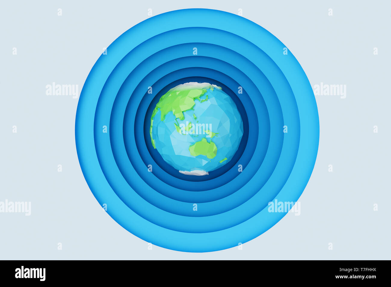 Abstract paper cut background with Earth concept. Paper carving effect ...