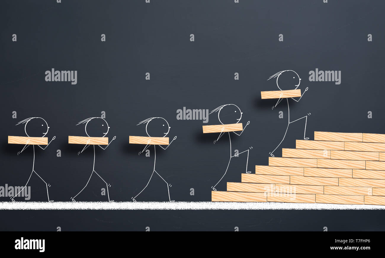 Teamwork stairs growth hi-res stock photography and images - Alamy