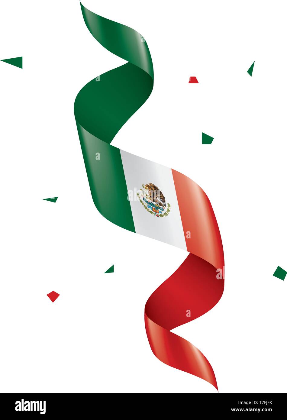 Mexican flag, vector illustration on a white background Stock Vector ...