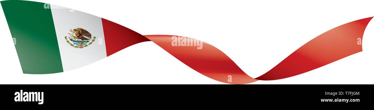 Mexican flag, vector illustration on a white background Stock Vector ...