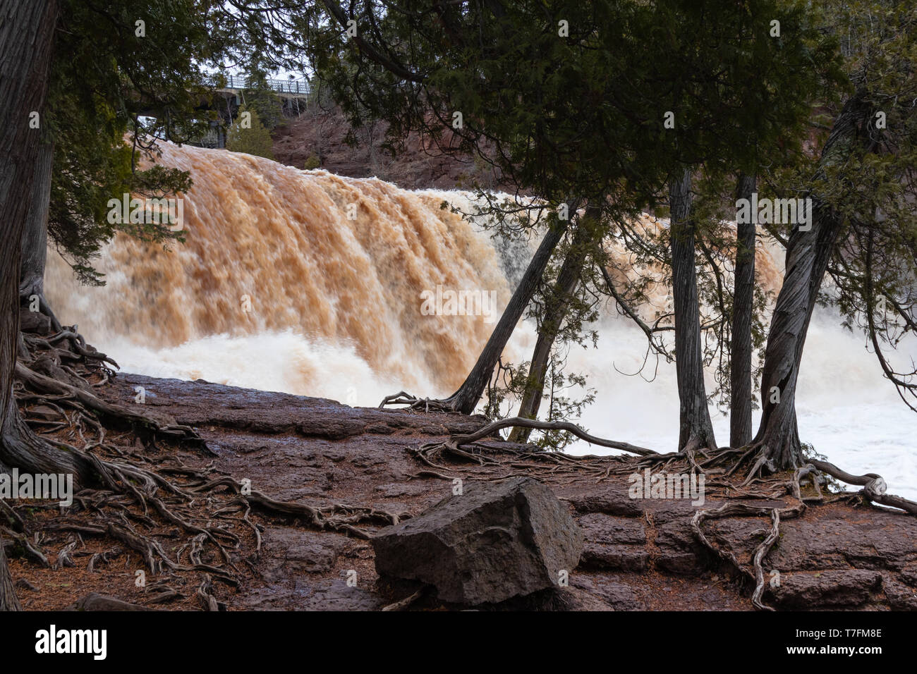 Orange Waterfall at Gooseberry Falls State Park, MN Stock Photo - Alamy