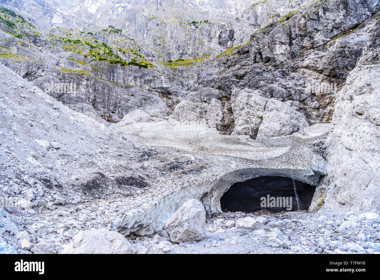 Ice cave under glacier in Alps mountains near Koenigssee, Konigsee ...
