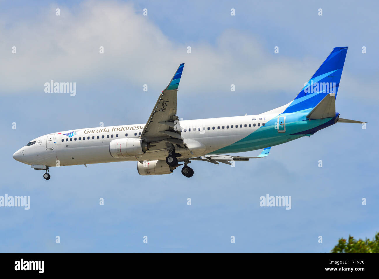 Singapore - Mar 27, 2019. PK-GFV Garuda Indonesia Boeing 737-800 ...