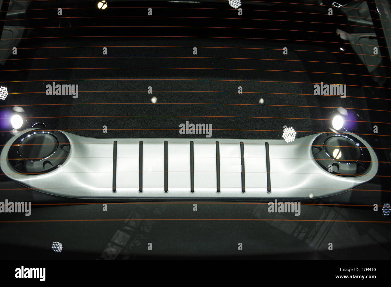 Modern car rear engine detail Stock Photo - Alamy