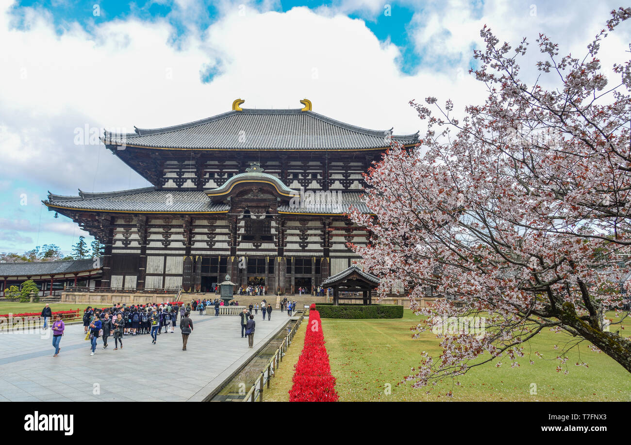 Nara, Japan - Apr 10, 2019. Ancient Buddhist temple Todai-ji with ...