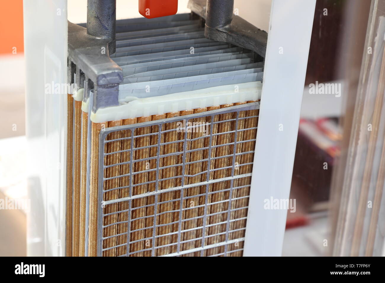inside or cross section of industrial battery ; detail component parts ...