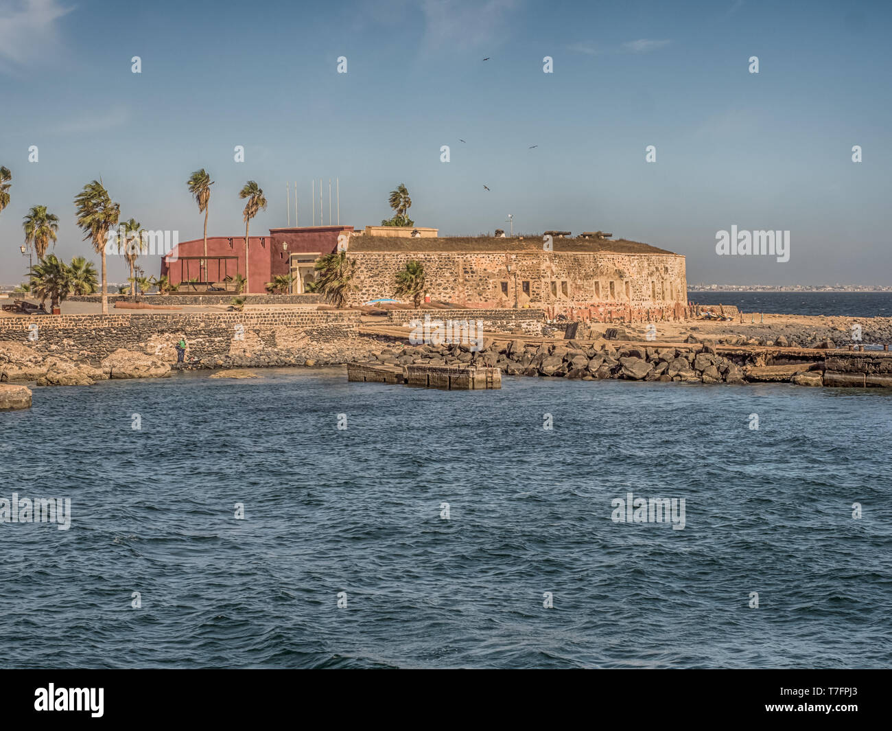 Goree, Senegal- February 2, 2019: View of colorful houses on the island ...