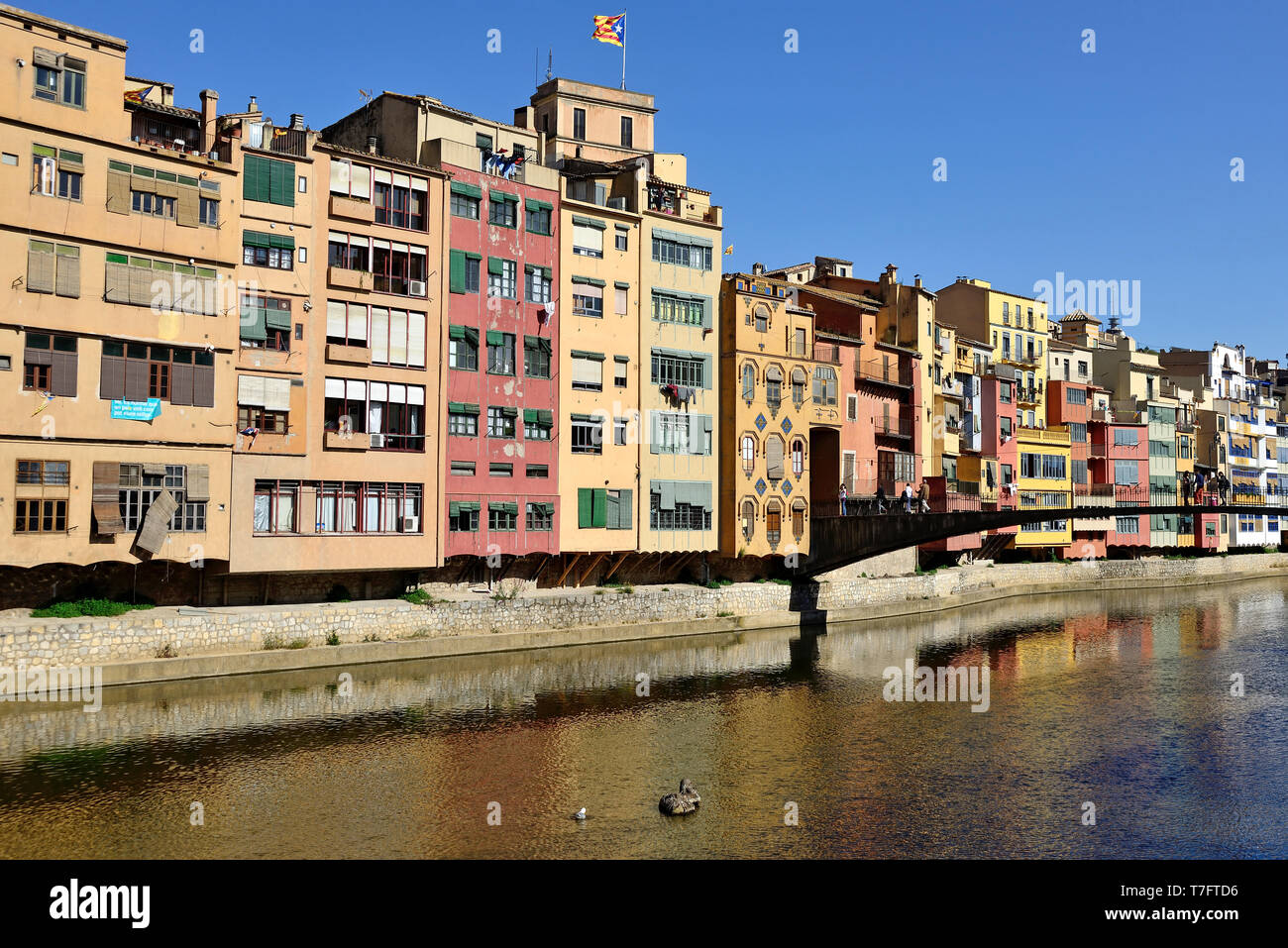Spain, Catalonia: overview of the city of Girona and its traditional ...