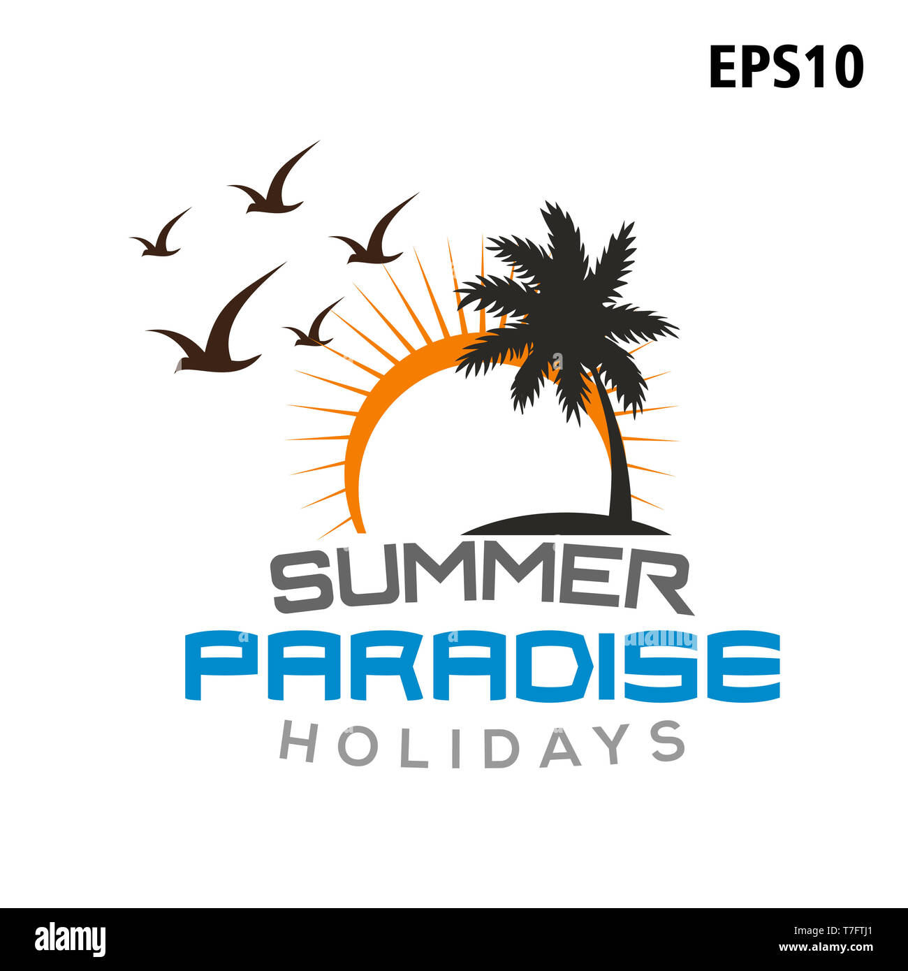 summer holiday beach vacation - Vector illustration Stock Photo - Alamy