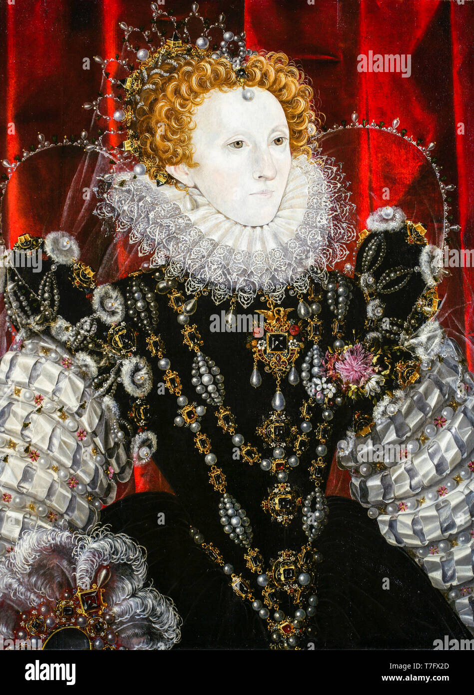 Queen Elizabeth I (1533-1603), portrait, attributed to Nicholas ...