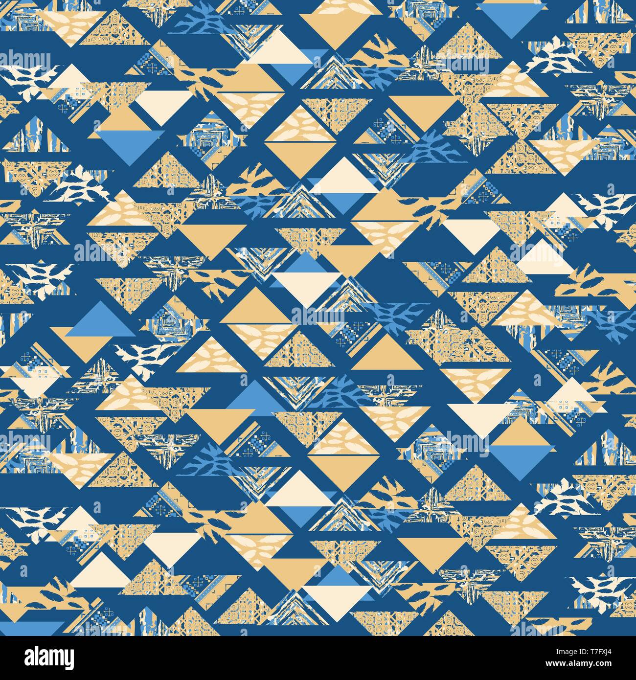 Abstract blue boho tribal triangles background pattern Stock Vector ...