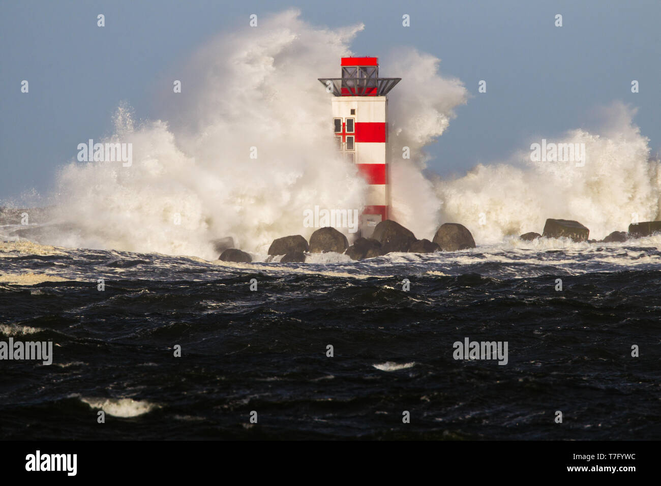 Crashing Waves Lighthouse