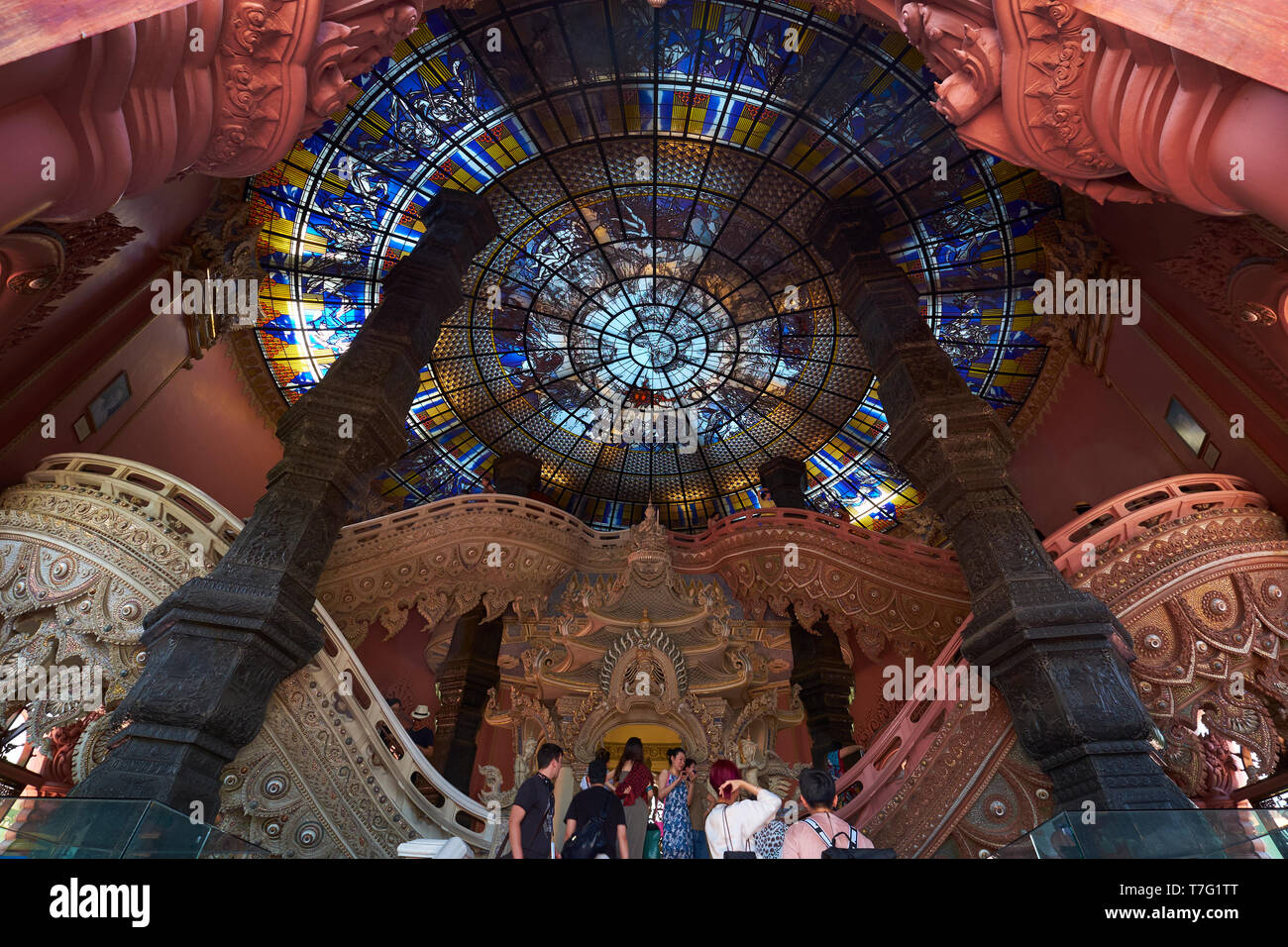 The amazing interior of the Erawan museum, the three headed elephant ...